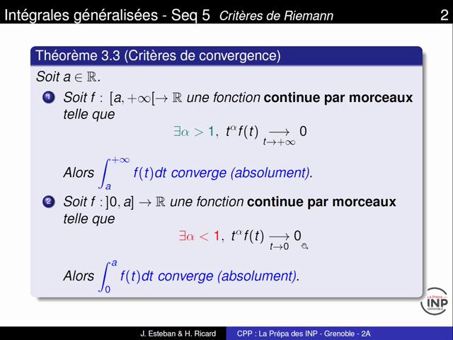 POD - Chapitre 2 - Intégrales Généralisées - Seq 5…