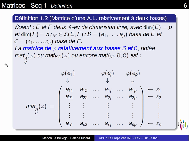 POD - Matrices - Seq 1 - Définitions