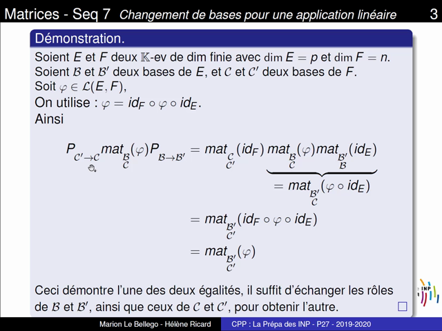 POD - Matrices - Seq 7 - Changement De Bases Pour